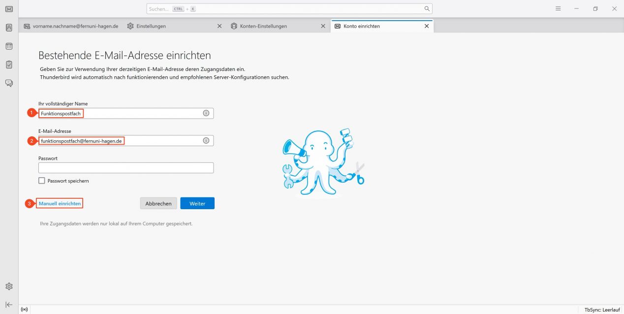 Thunderbird Exchange Postfach einbinden – Helpdesk