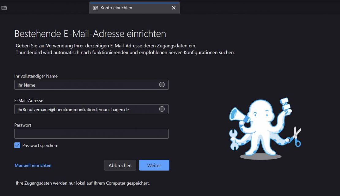 Thunderbird Exchange Postfach einbinden – Helpdesk