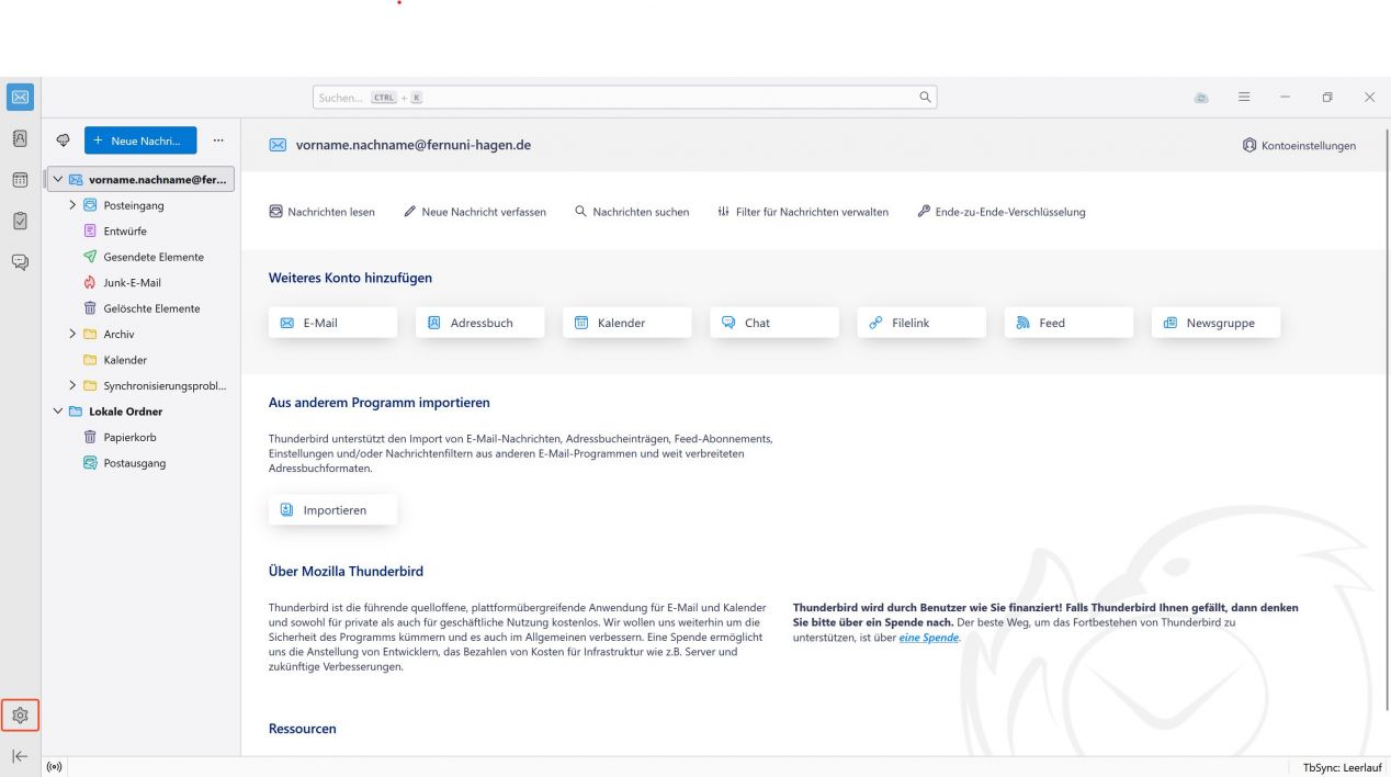 Thunderbird Exchange Postfach einbinden – Helpdesk