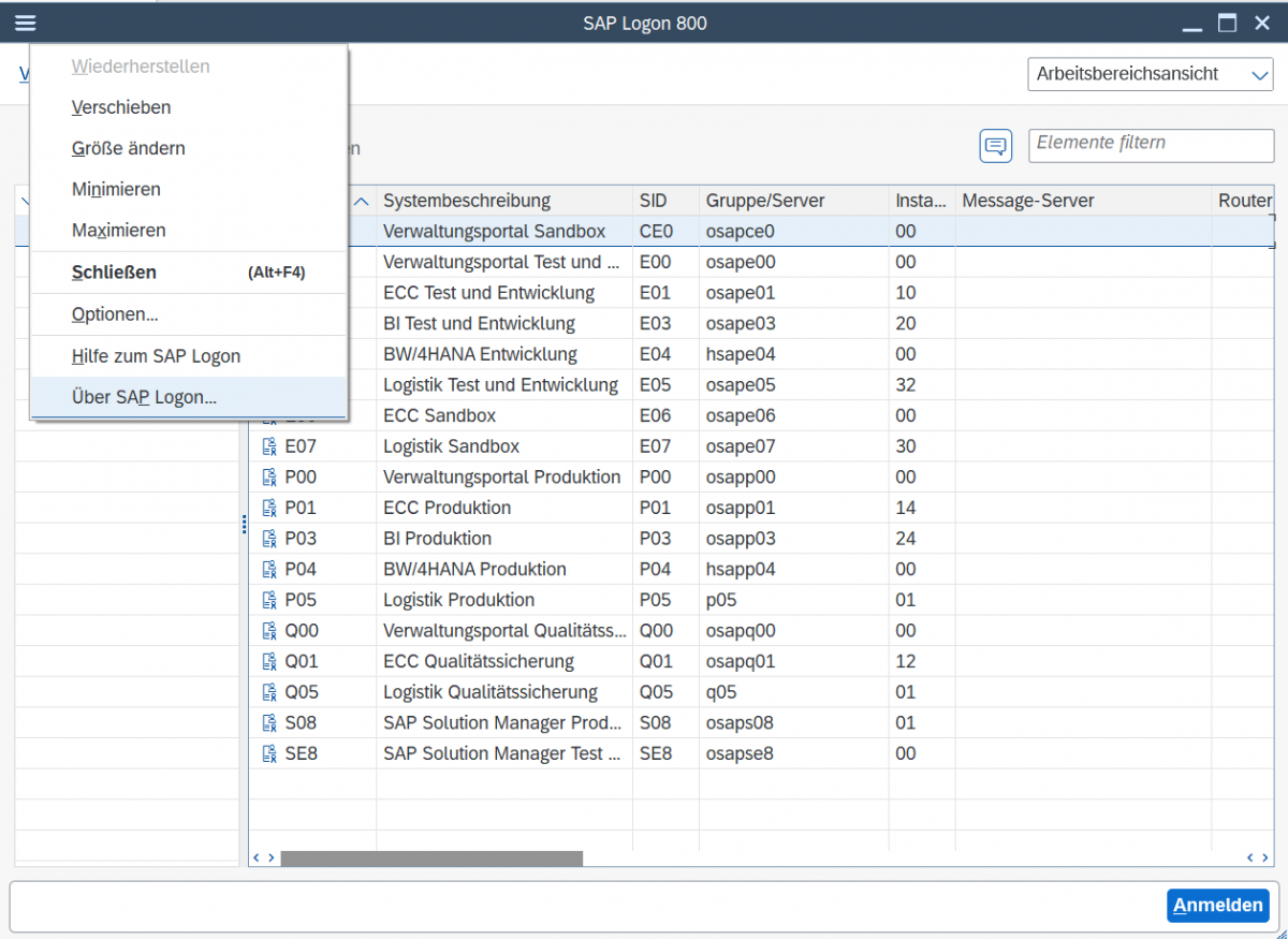 SAP GUI – Helpdesk