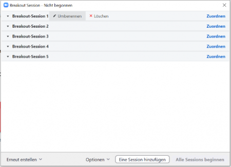 Zoom: Breakout Sessions/ Gruppenräume – Helpdesk